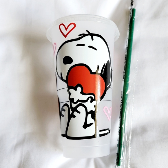 Starbucks | Dining | Snoopy Starbucks Cold Cup Hearts Beagle Love ...